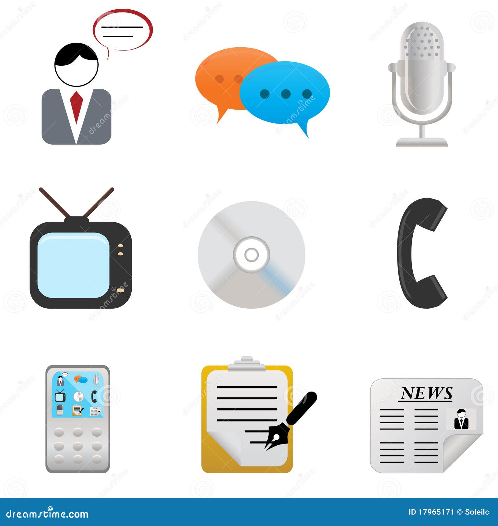 Media icons and symbols stock vector. Illustration of cell - 17965171