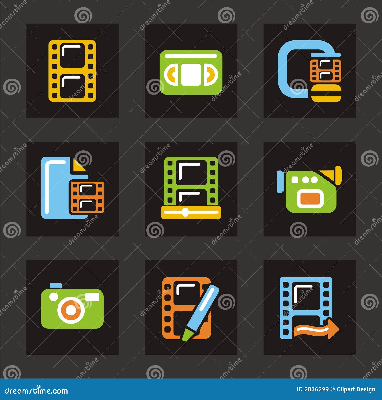 Media Icons - Video stock illustration. Illustration of clip - 2036299