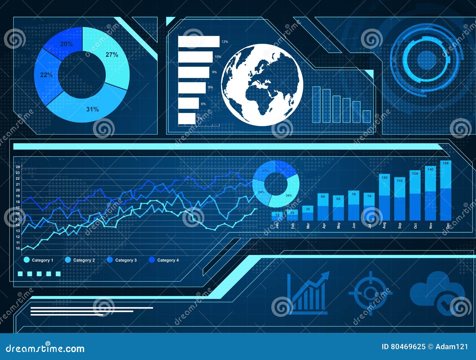 Media interface background stock illustration. Illustration of control ...