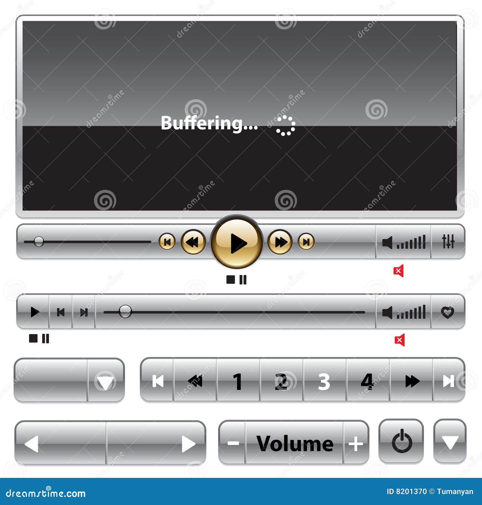 Media interface template. stock vector. Illustration of digital - 8201370