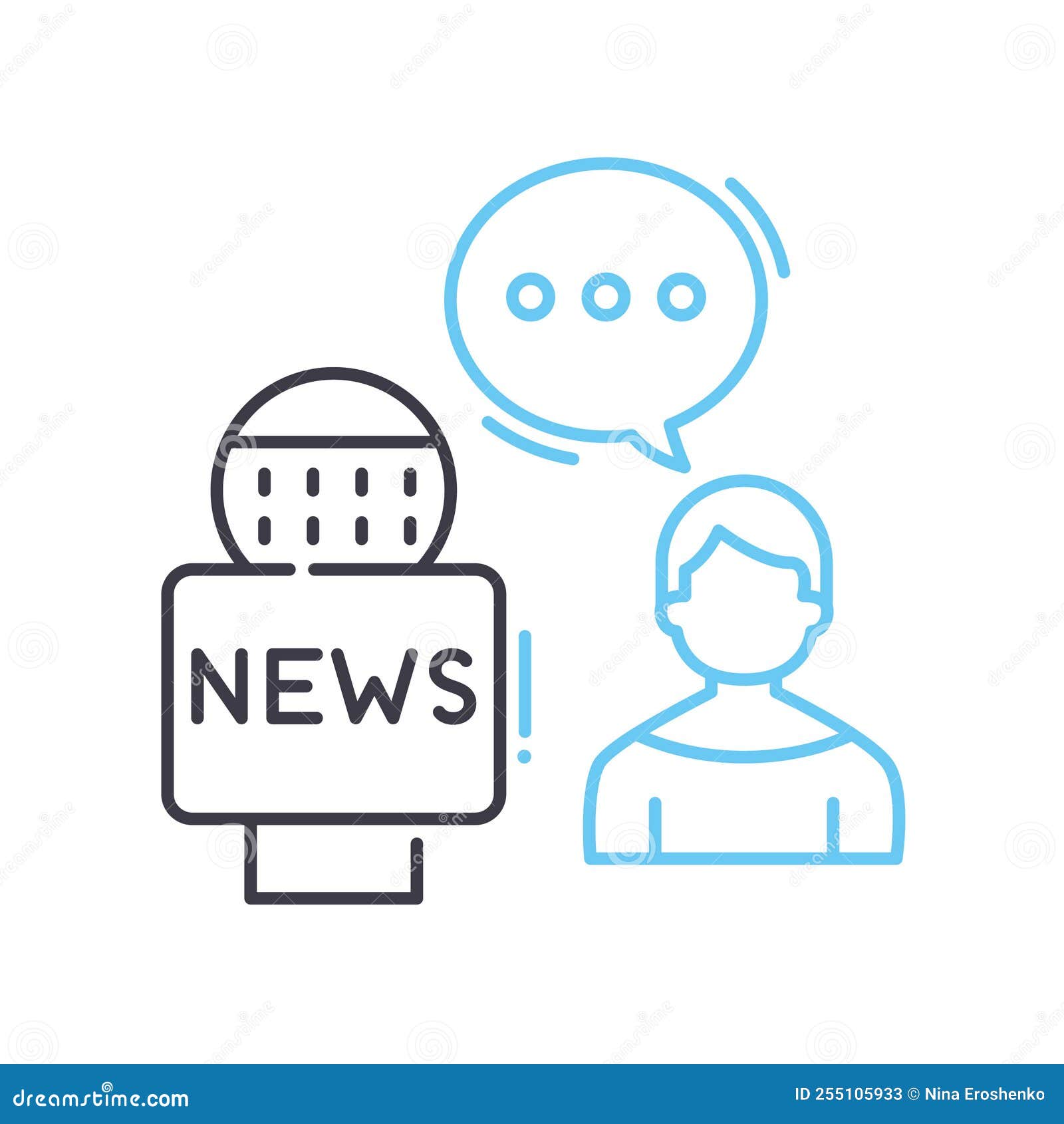 Media Interview Line Icon, Outline Symbol, Vector Illustration, Concept ...