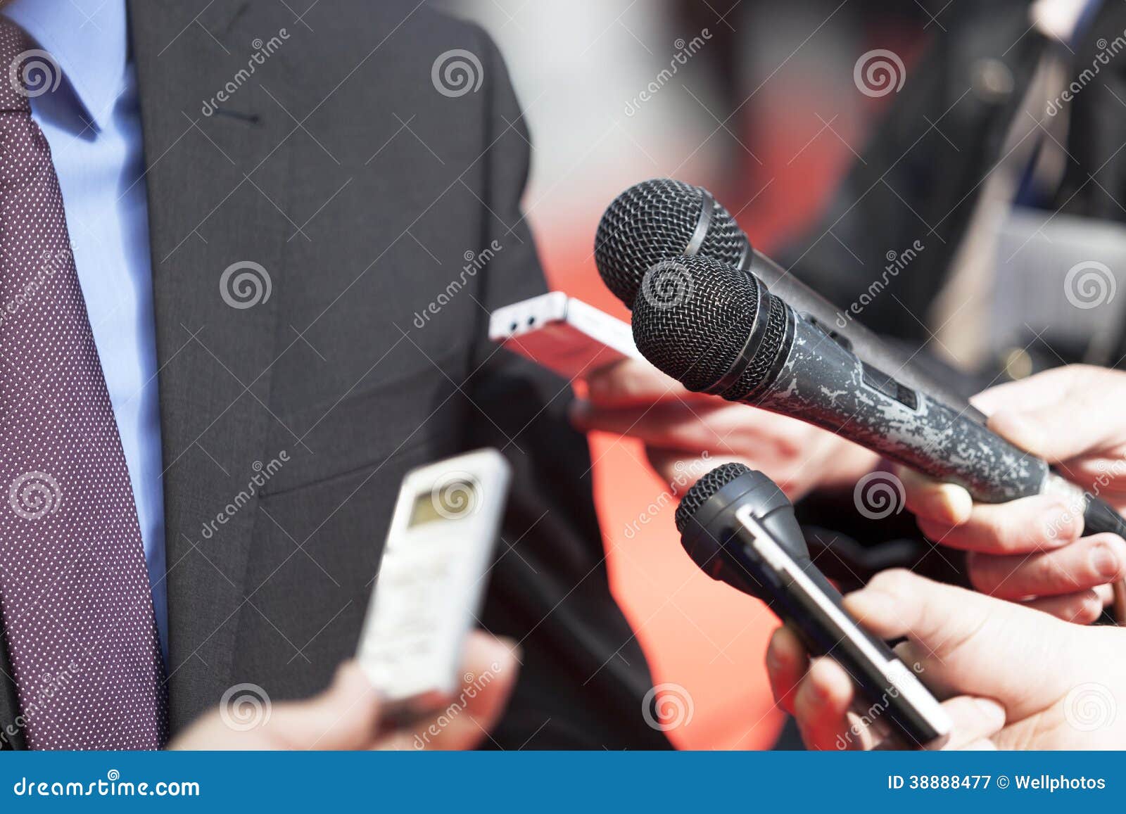 Media interview stock image. Image of press, sound, communication ...