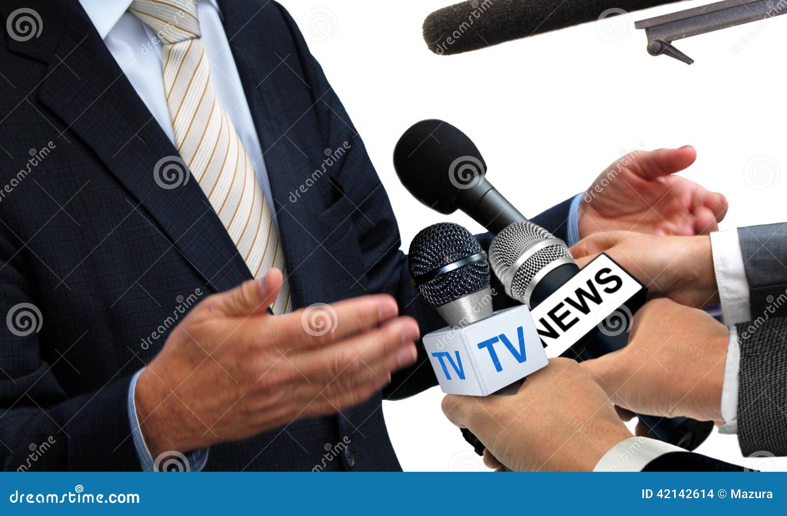 Media Interview with Spokesperson Stock Photo - Image of interview ...