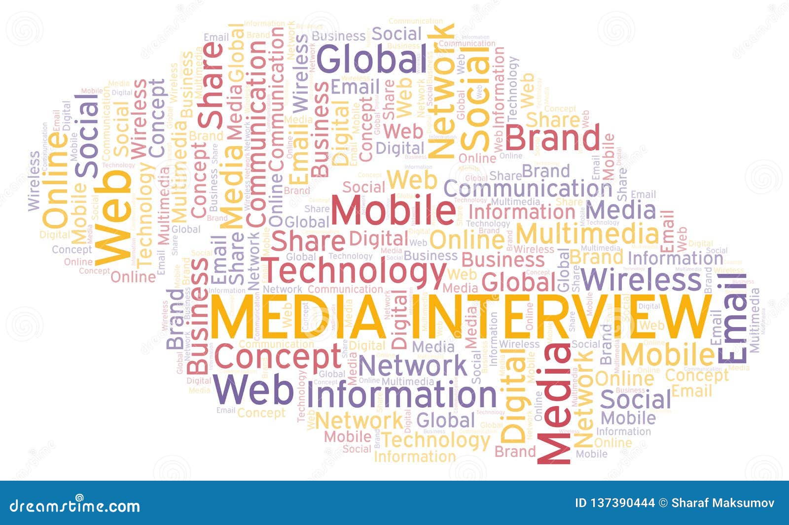 Media Interview word cloud stock illustration. Illustration of digital ...