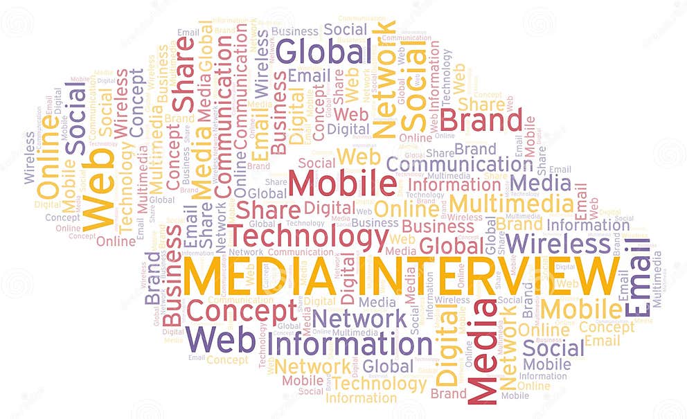 Media Interview word cloud stock illustration. Illustration of digital ...