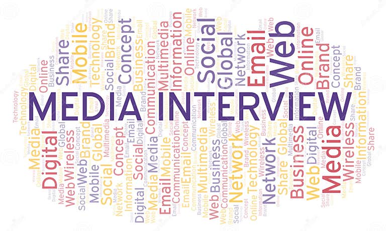 Media Interview word cloud stock illustration. Illustration of ...