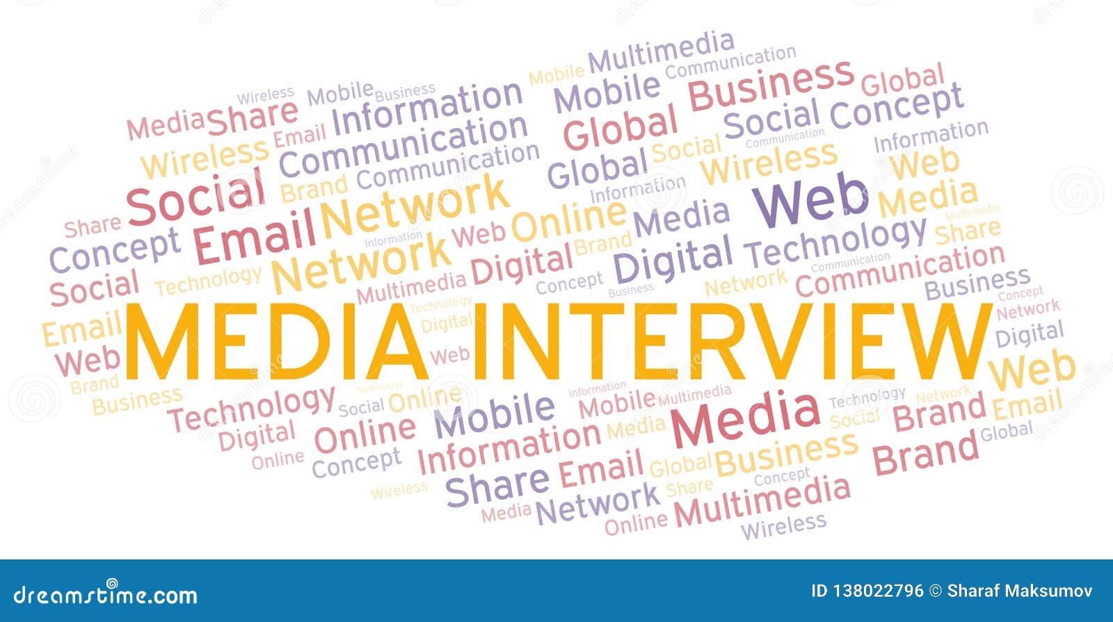 Media Interview word cloud stock illustration. Illustration of isolated ...