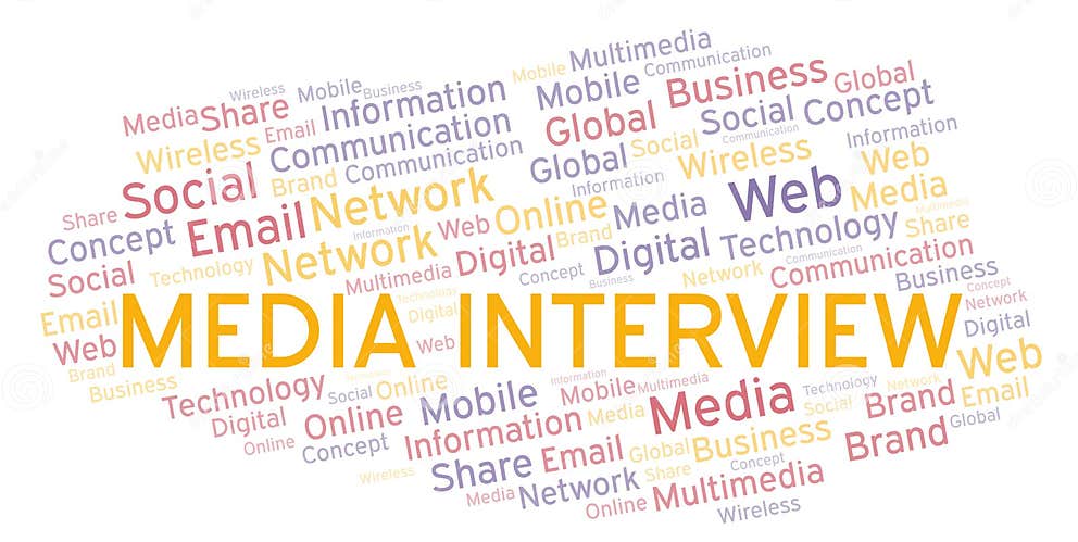 Media Interview word cloud stock illustration. Illustration of isolated ...