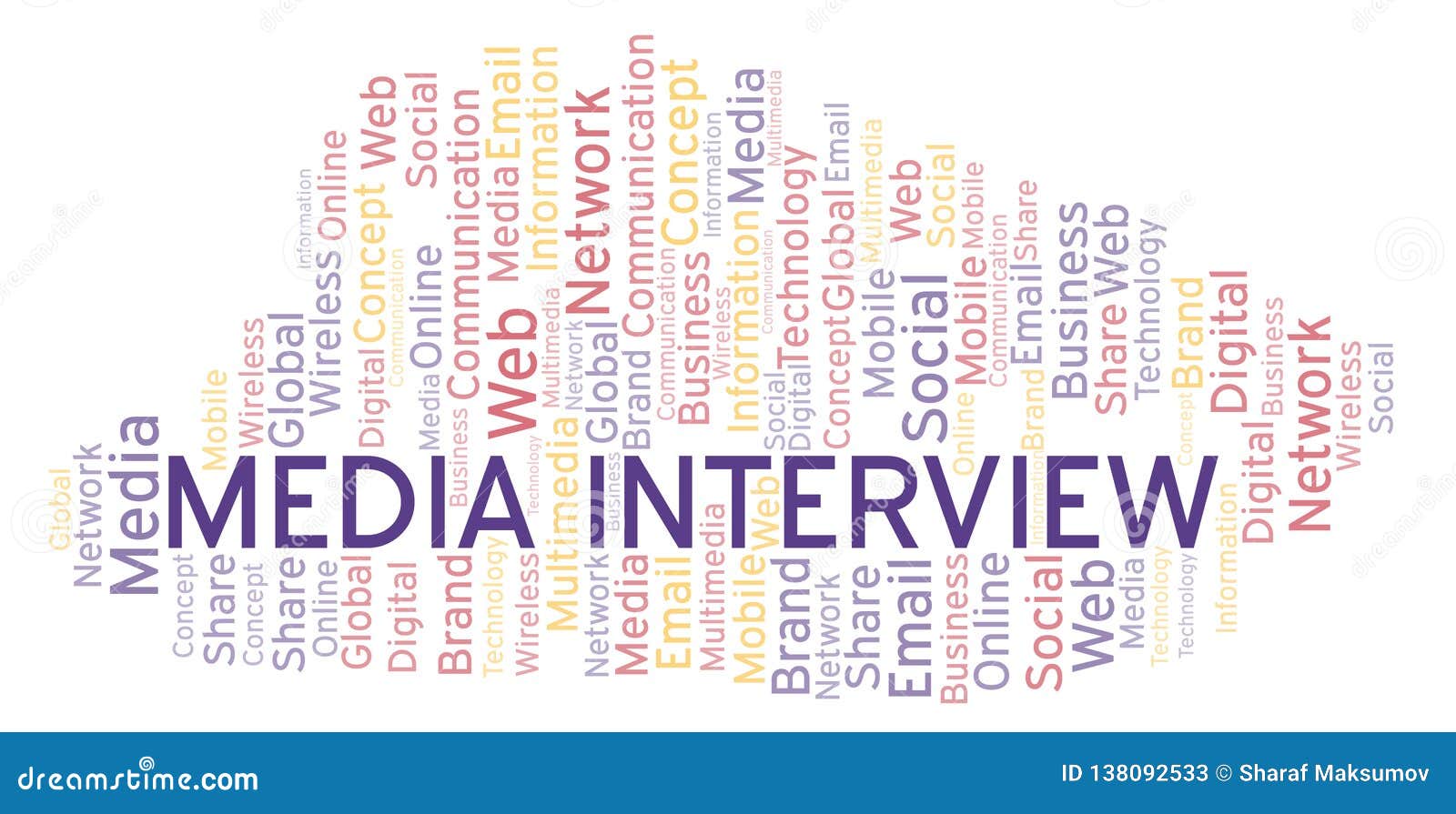 Media Interview word cloud stock illustration. Illustration of collage ...