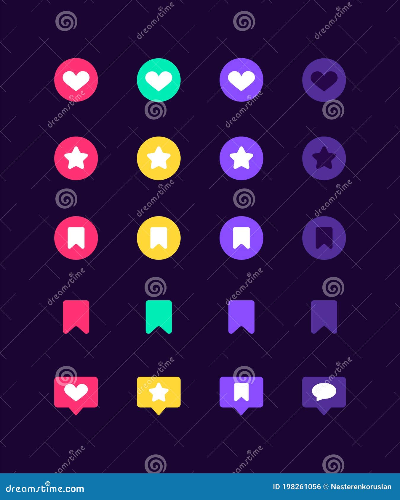 Media Library Markers UI Elements Kit Stock Vector - Illustration of ...