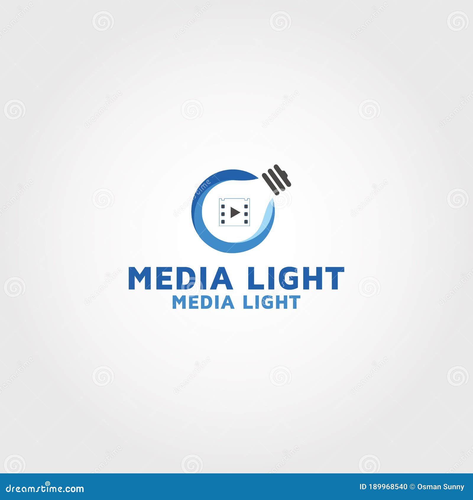 Media Light Vector Logo Design Template Idea Stock Illustration ...