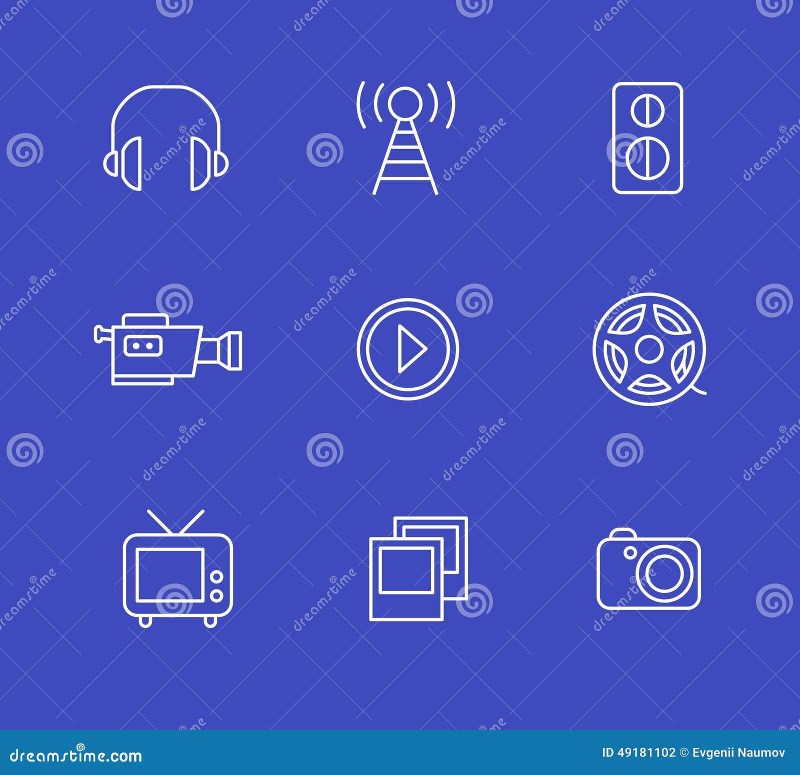 Media or Multimedia Icon Set Stock Vector - Illustration of camera ...