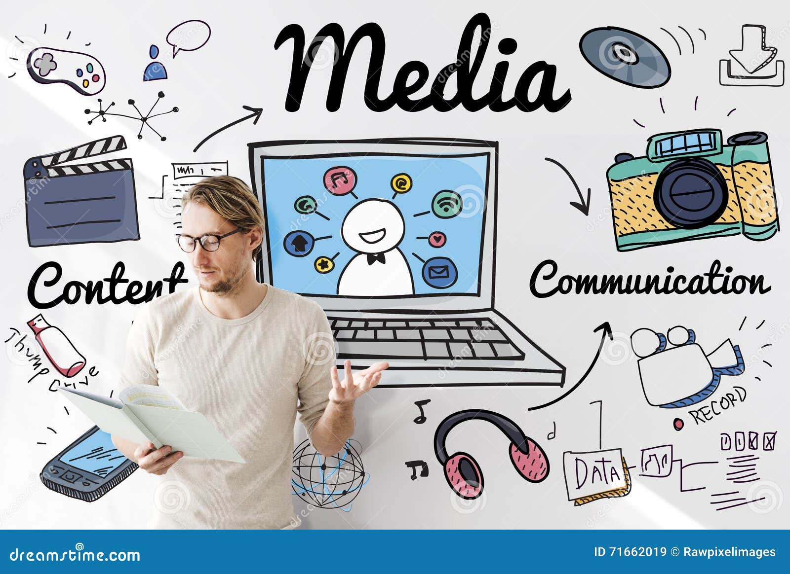 Media Multimedia Social Media Online Concept Stock Image - Image of ...