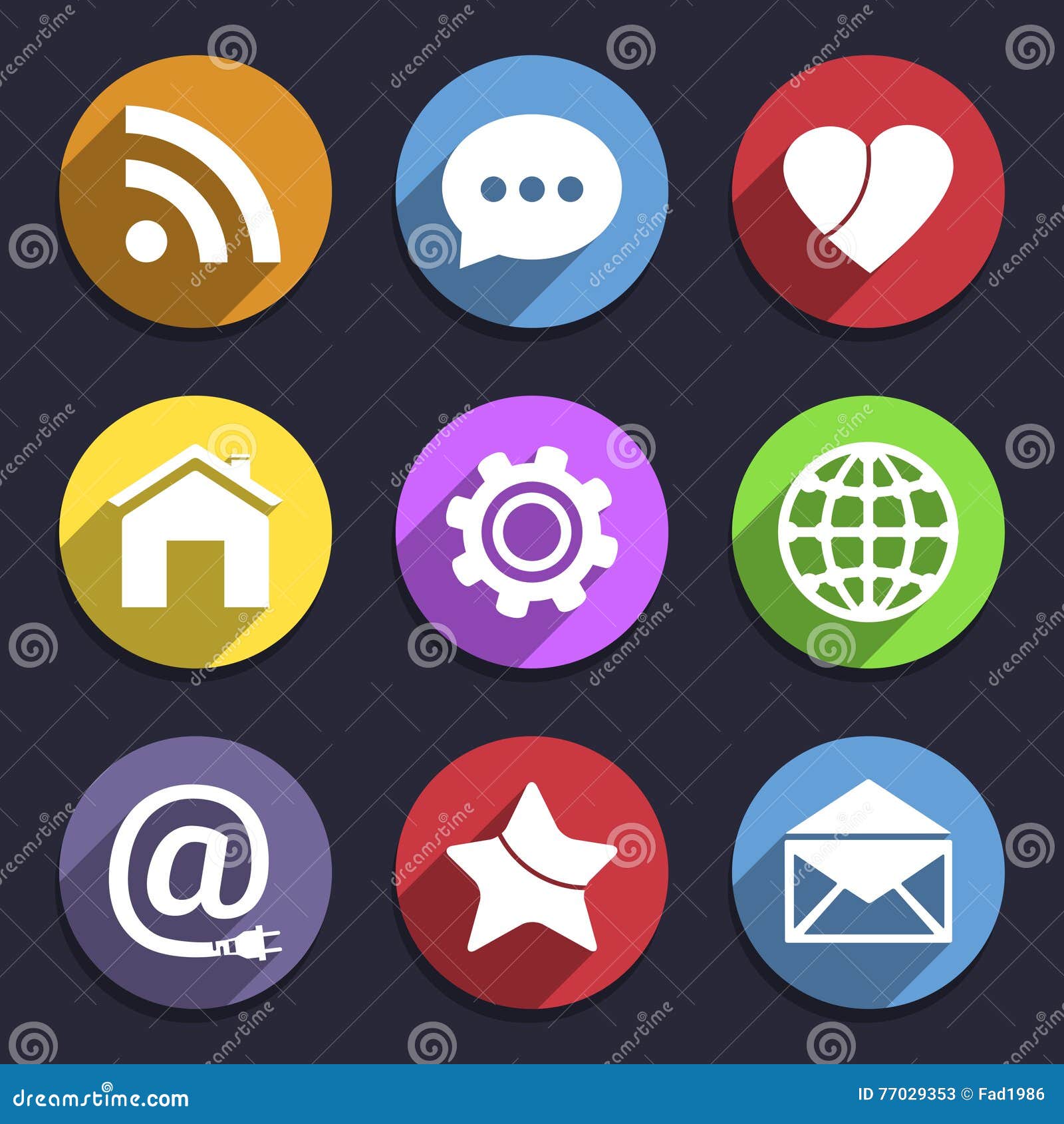 Media network icon set stock vector. Illustration of chat - 77029353