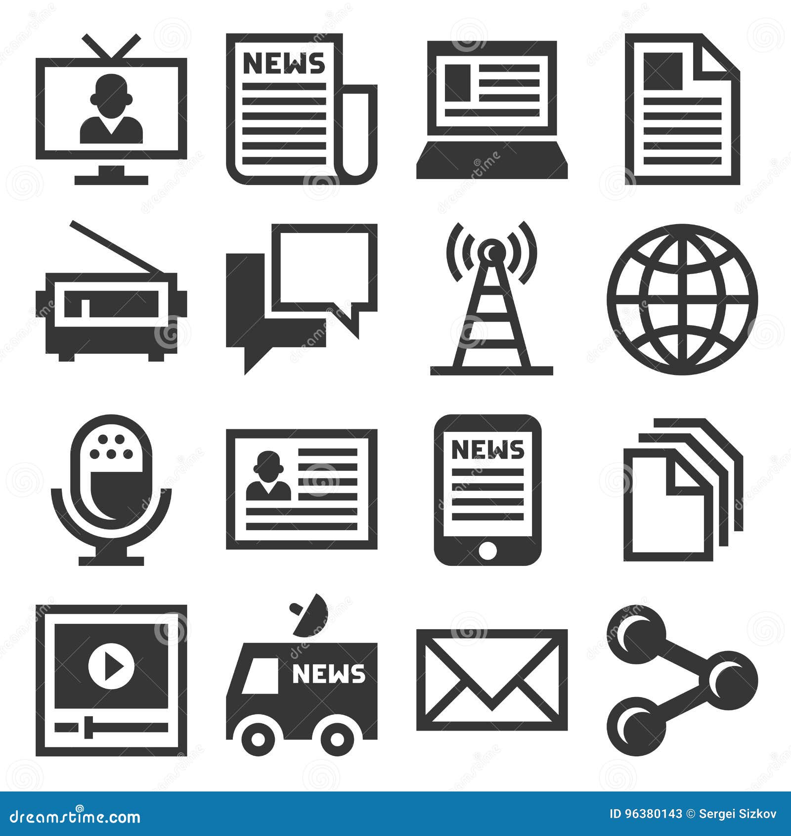 Media And Tv News Logo Design Template. Vector Illustration ...