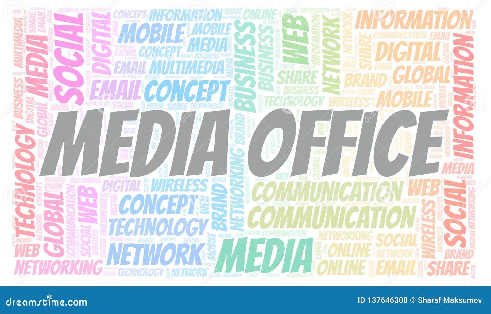 Media Office word cloud stock illustration. Illustration of bubble ...