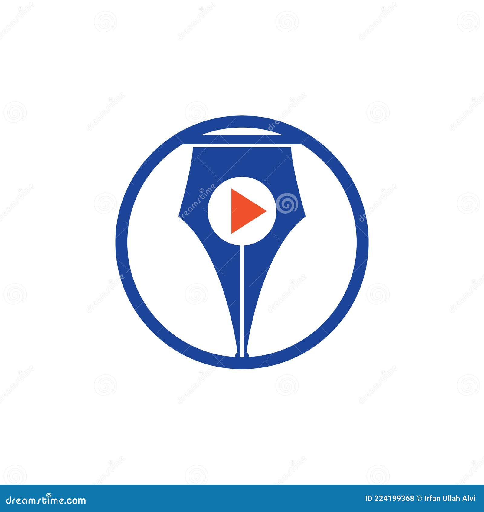 Media Pen Vector Logo Design. Pen and Play Button Logo Icon Design ...