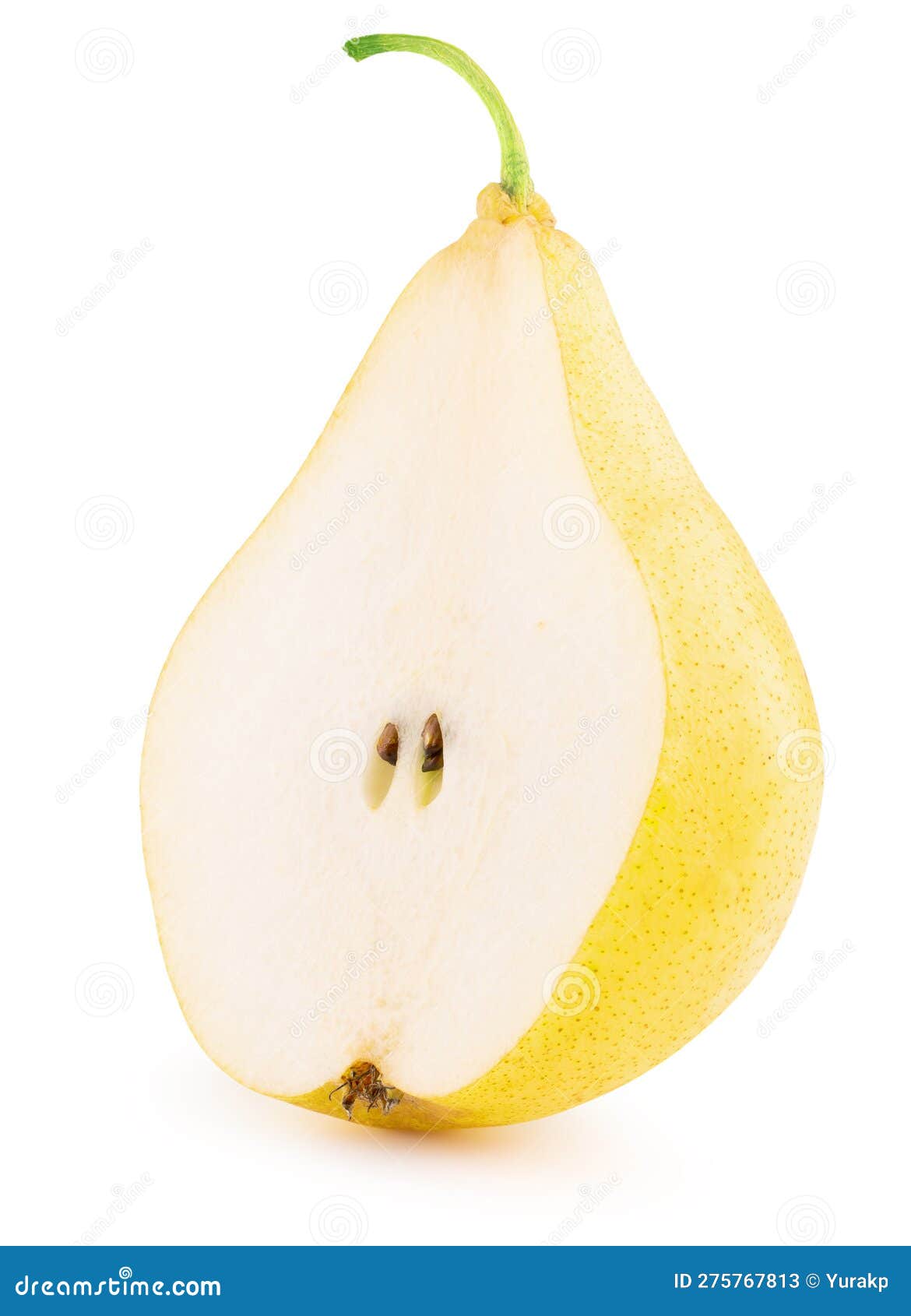 Media Pera Amarilla Aislada En Un Fondo Blanco Imagen de archivo ...