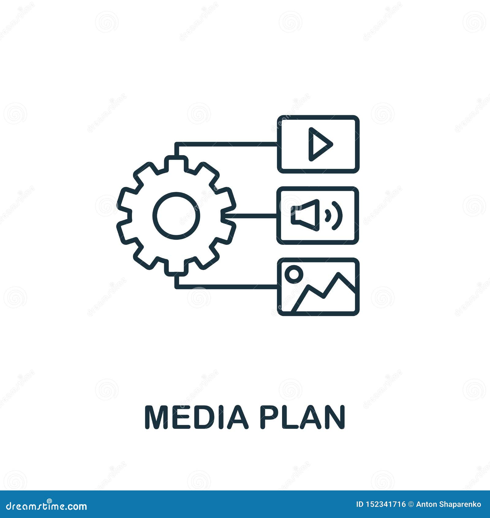 Media Plan Outline Icon. Thin Line Concept Element from Content Icons ...