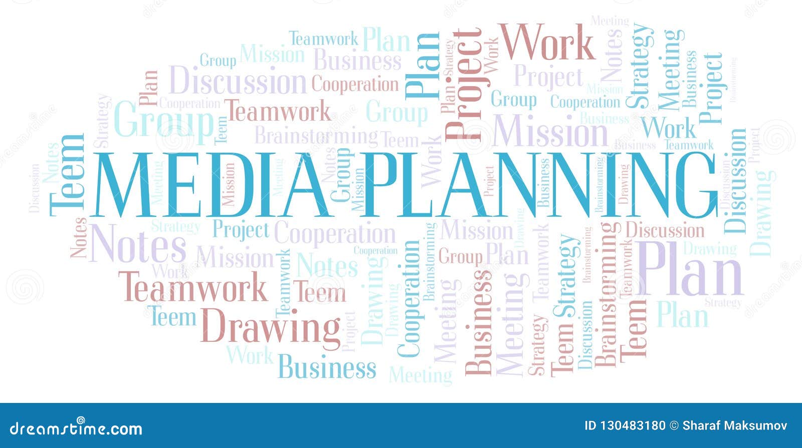Media Planning word cloud. stock illustration. Illustration of colors ...