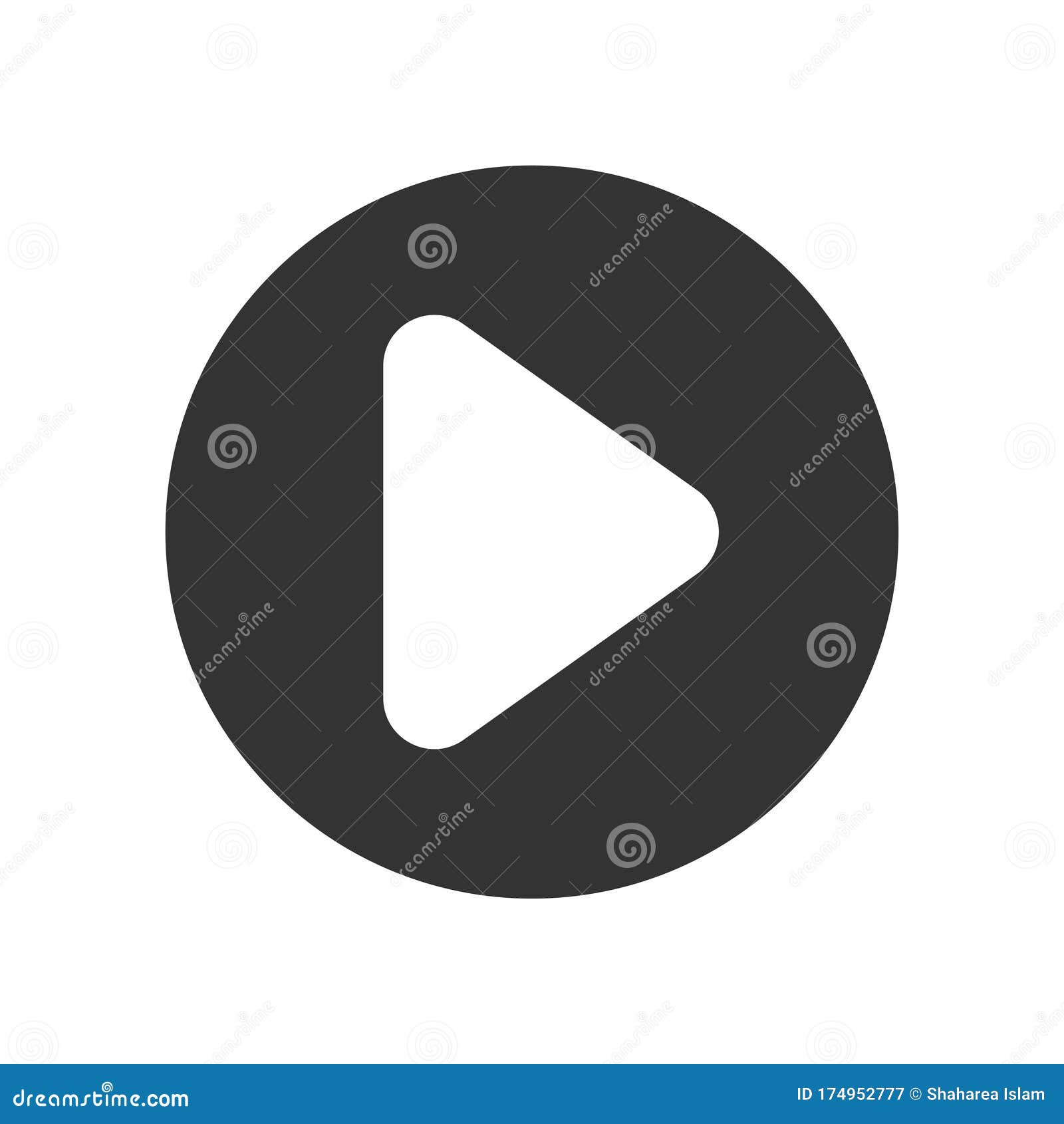 Media, play icon stock vector. Illustration of audio - 174952777