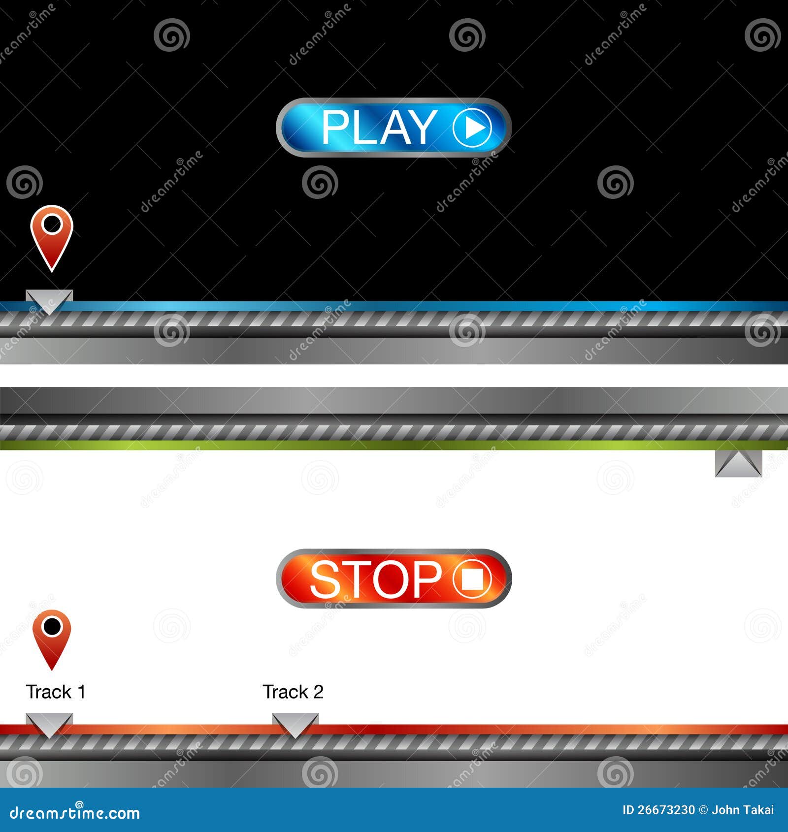 Media Player Bar Set stock vector. Illustration of player - 26673230