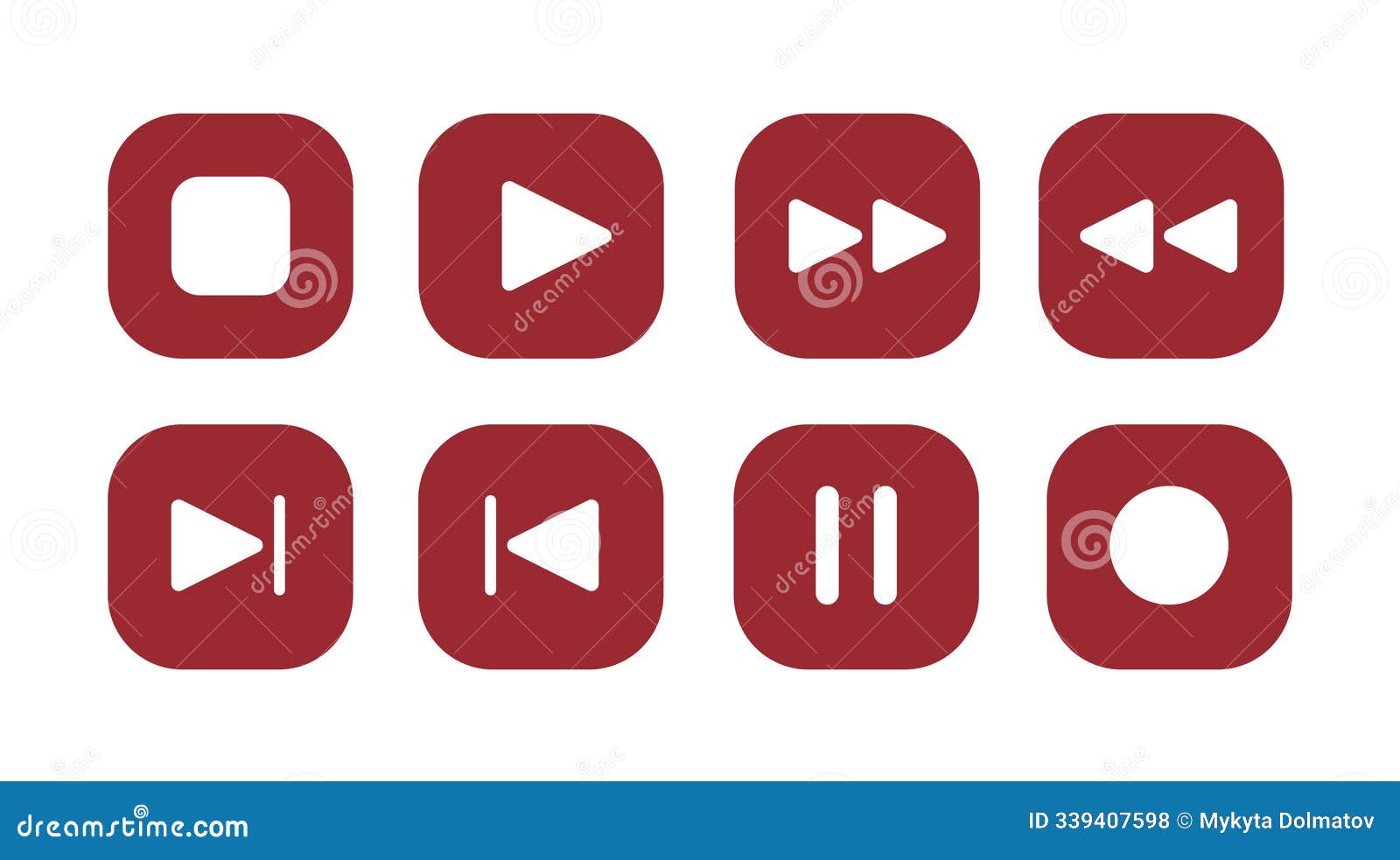 Media Player Button Icons Set. Pause, Rewind, Fast Forward Icon. Ui Elements. Music Player ...