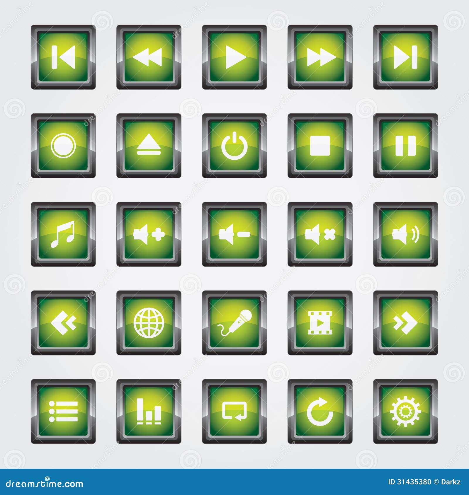 Player Button Set Icons Sign, Play Button Signs, Video Audio Player ...