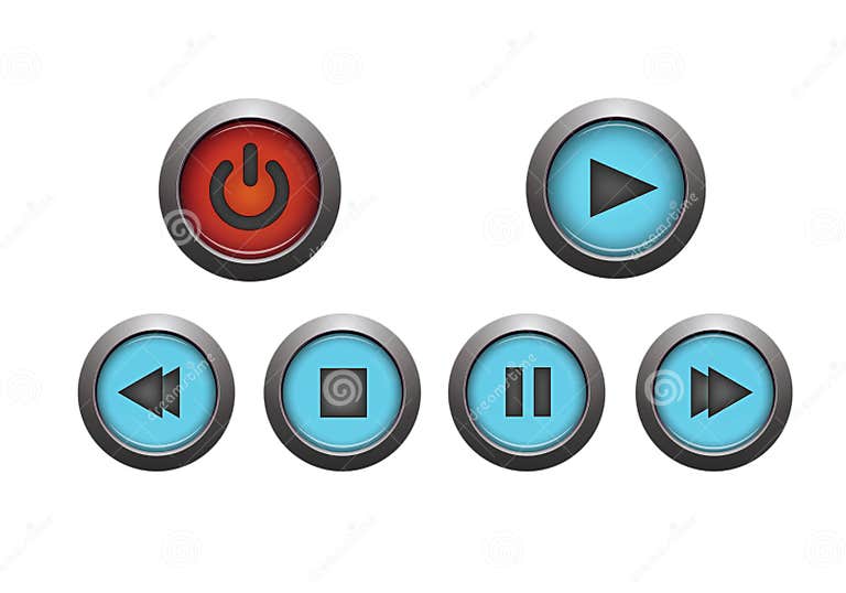 Media player buttons stock vector. Illustration of black - 15260088