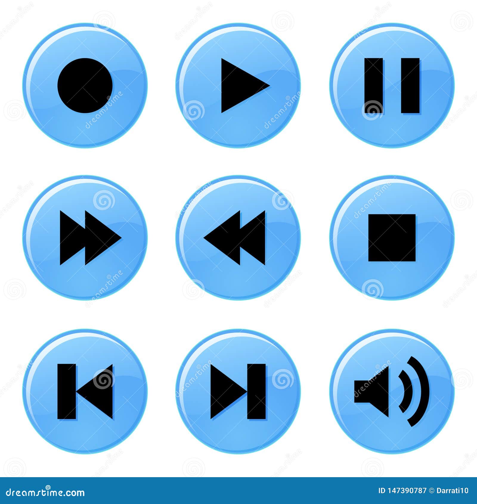 Media Player Buttons Colors Vector Illustration Stock Vector ... Media Player Buttons Colors Vector Illustration Stock Vector ...