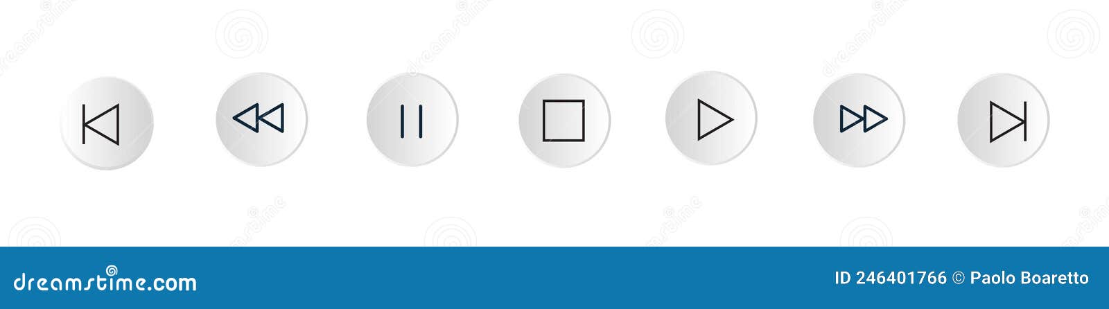 Media Player Buttons Icon Set Stock Illustration - Illustration of ... Media Player Buttons Icon Set Stock Illustration - Illustration of ...