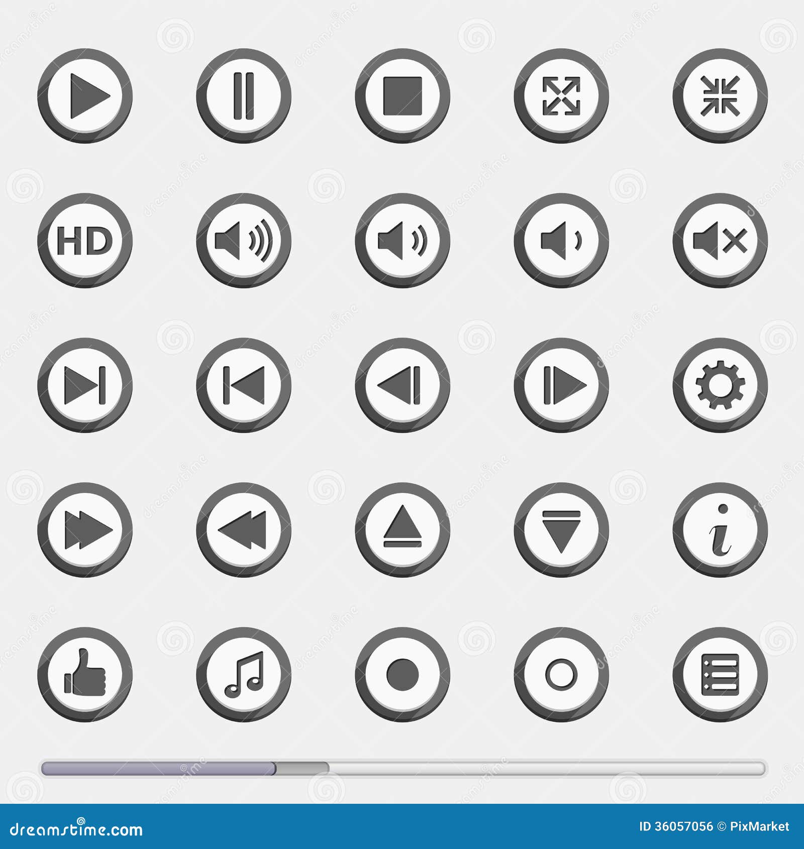 Media Player Buttons stock vector. Illustration of shape - 36057056