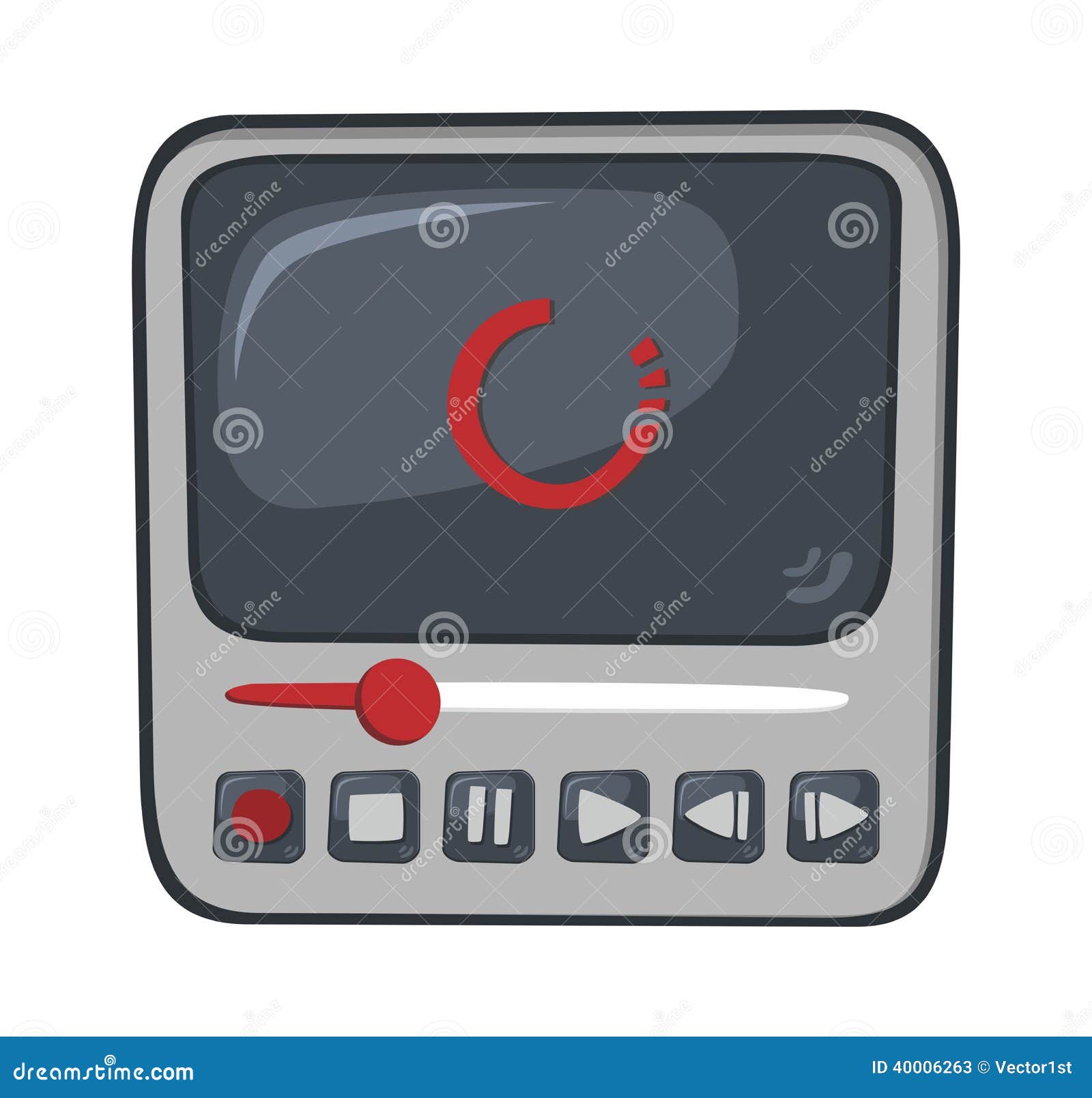 Media player cartoon set stock vector. Illustration of television ...