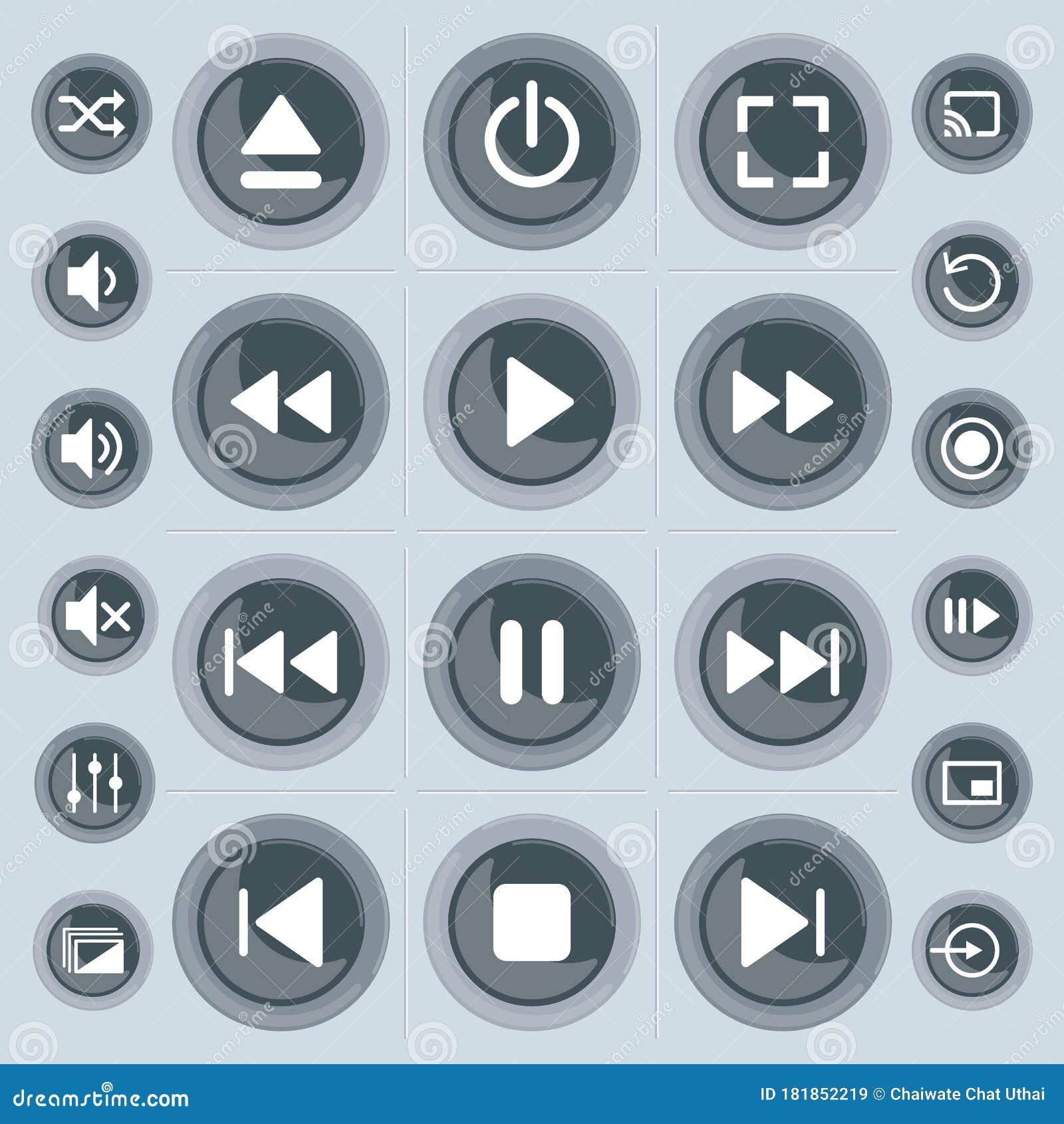 Media Player Control Buttons Set for Designers Stock Vector ... Media Player Control Buttons Set for Designers Stock Vector ...