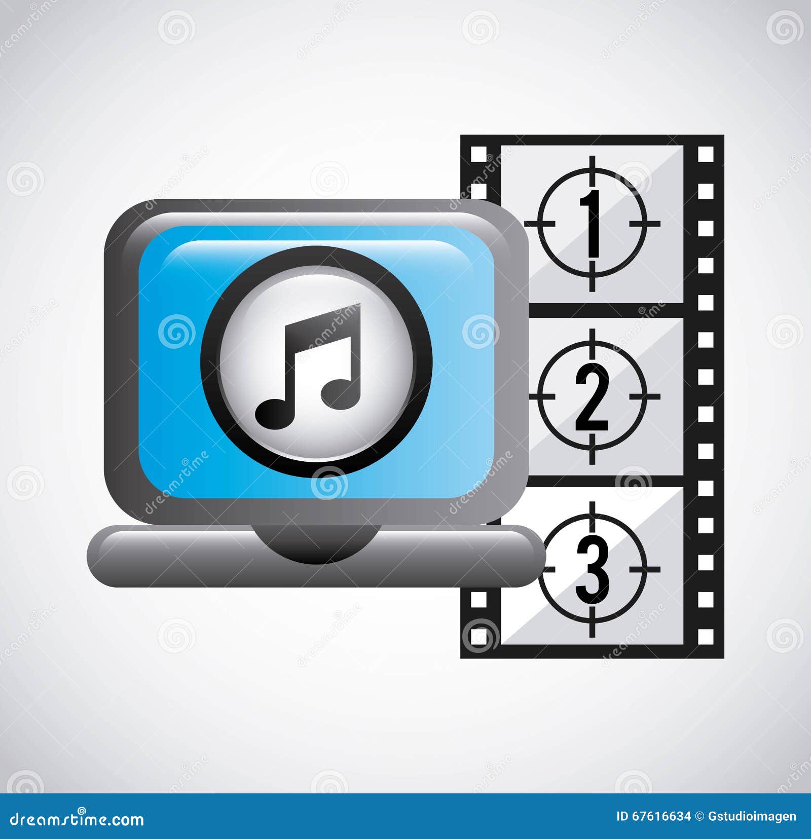 Media player design stock illustration. Illustration of design - 67616634