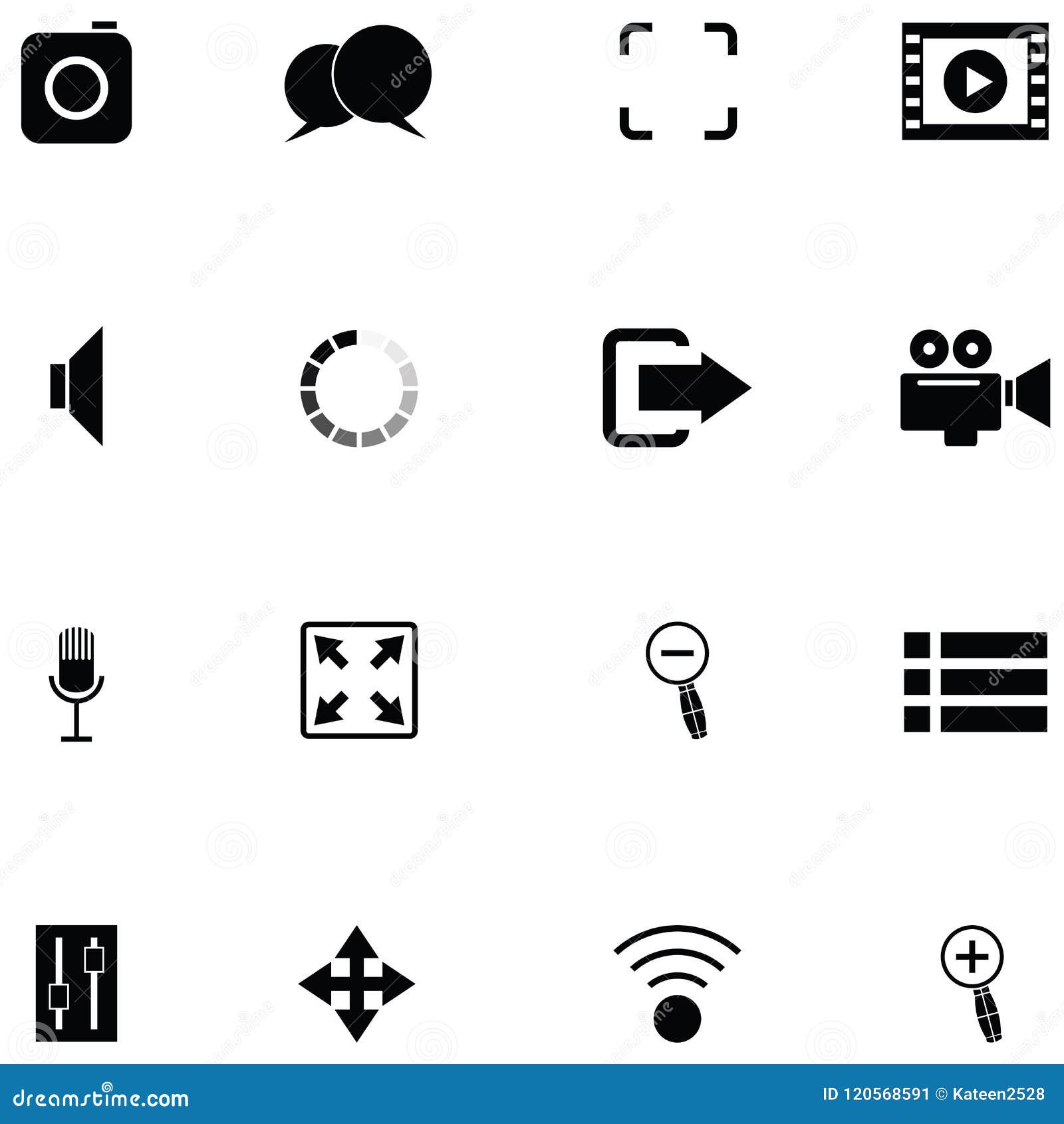 Media player icon set stock vector. Illustration of media - 120568591