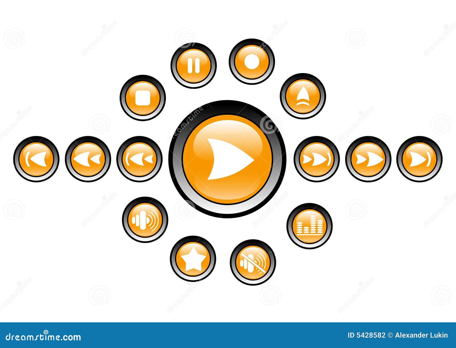 Media player icons stock vector. Illustration of equalizer - 5428582