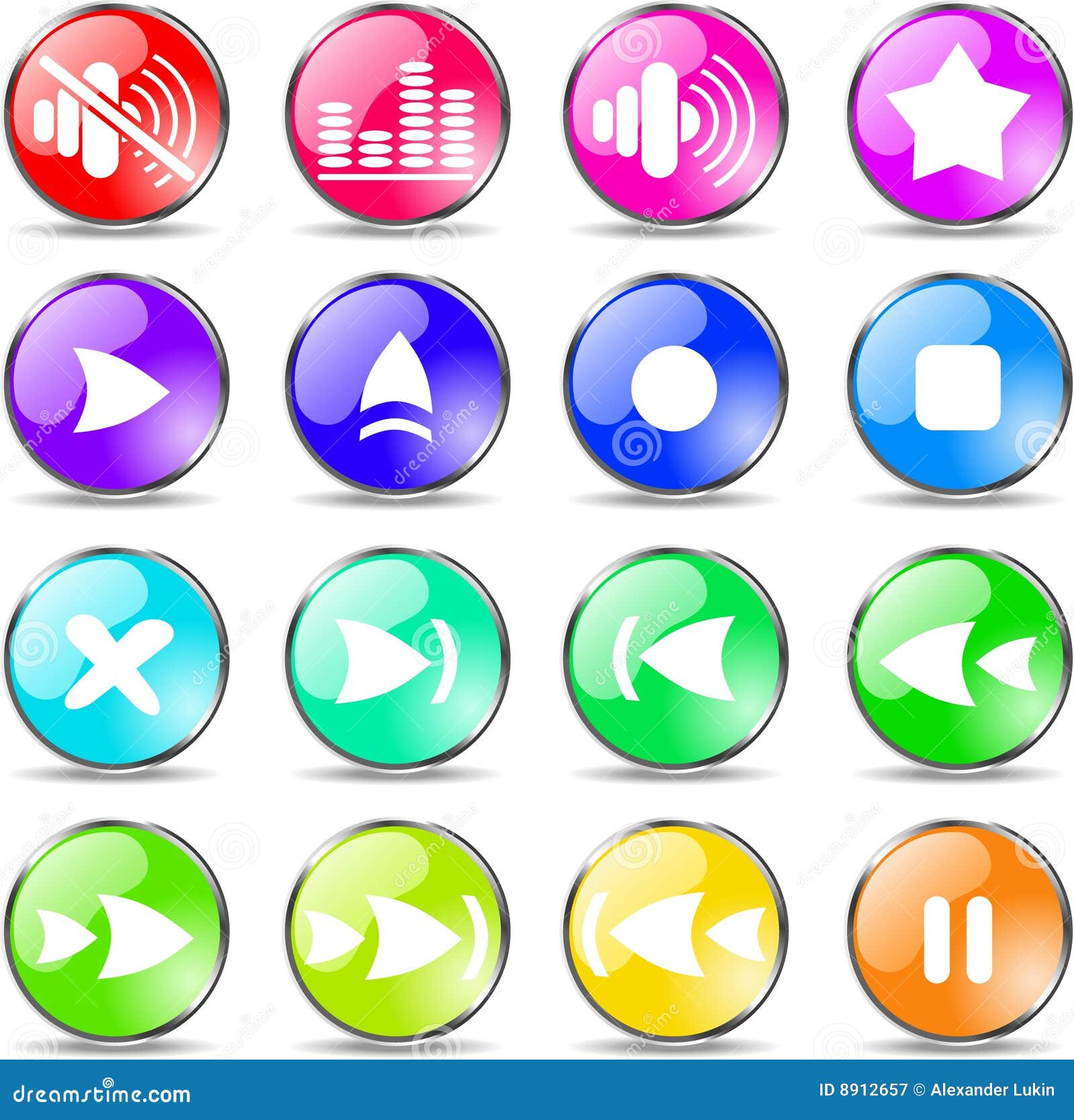 Media player icons stock vector. Illustration of electronics - 8912657