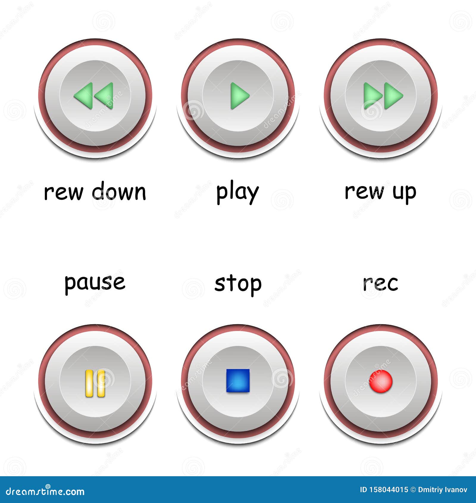 Media Player Icons. Player Buttons Set Stock Vector - Illustration of ... Media Player Icons. Player Buttons Set Stock Vector - Illustration of ...