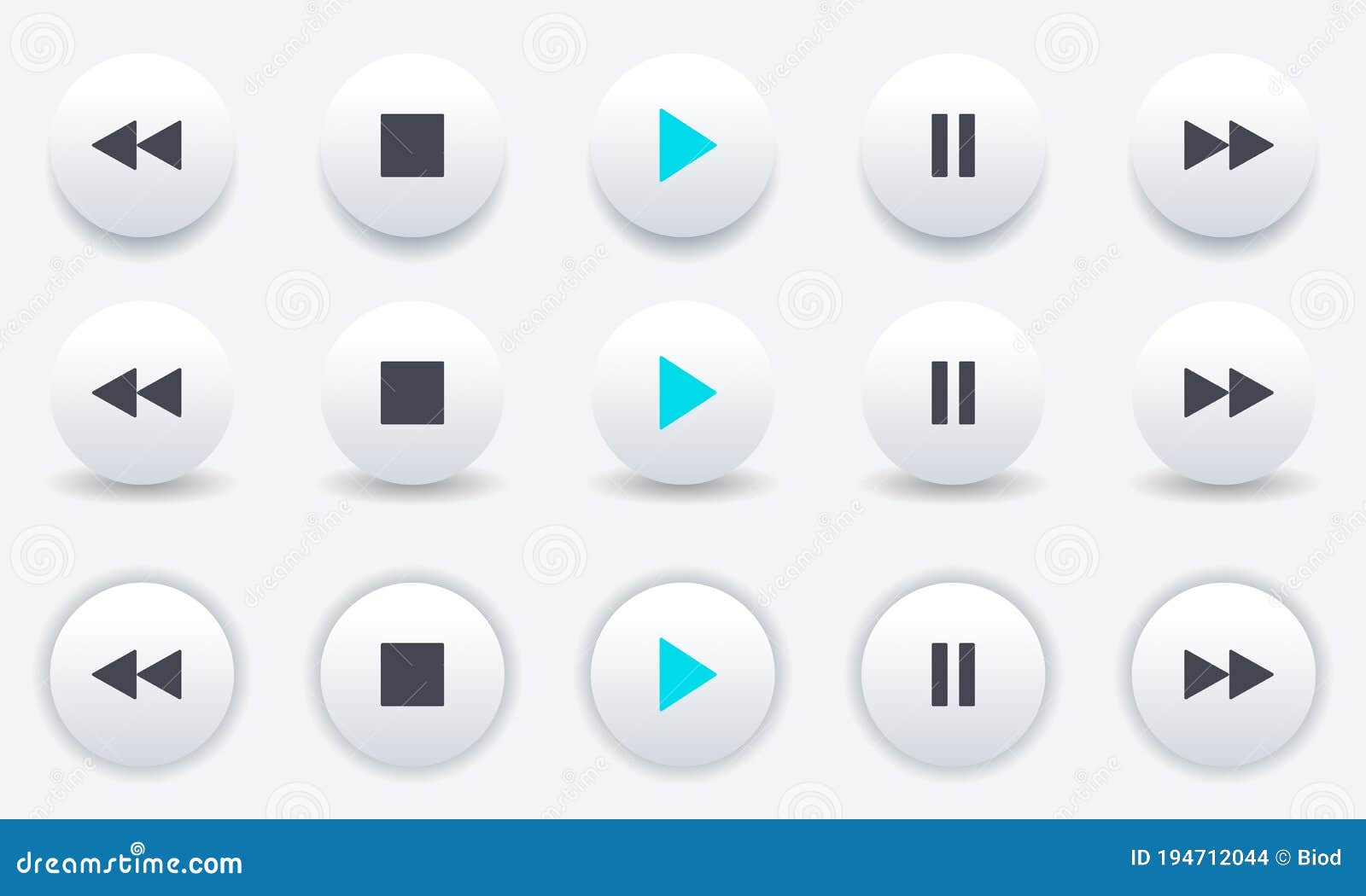 Media Player Icons Set. Buttons for Controlling a Video or Music Audio ... Media Player Icons Set. Buttons for Controlling a Video or Music Audio ...