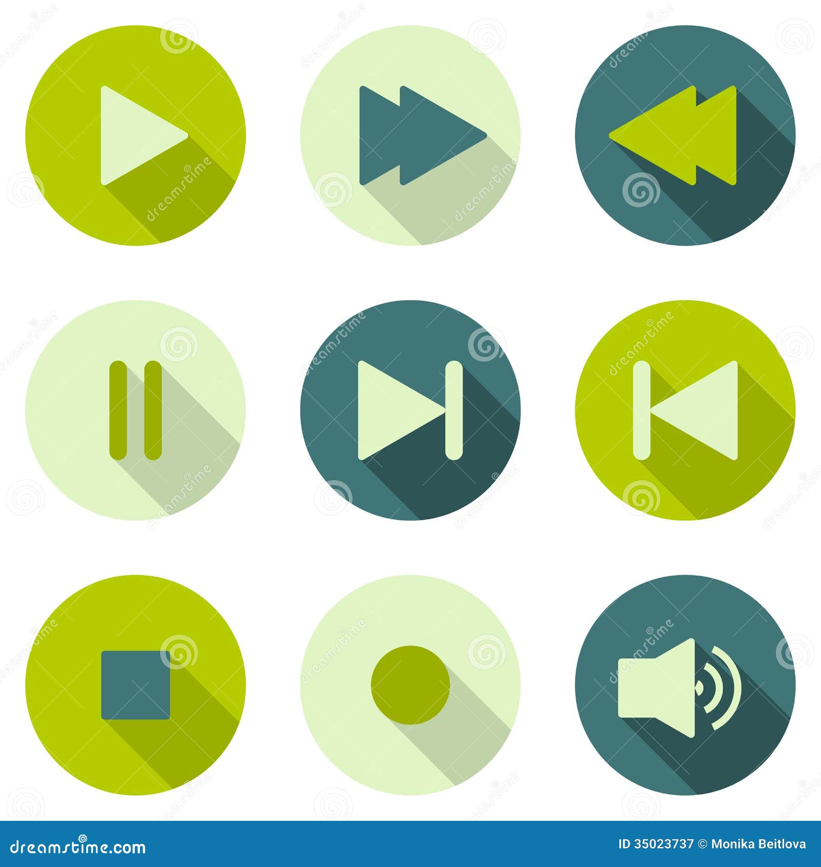 Media player icons stock vector. Illustration of long - 35023737