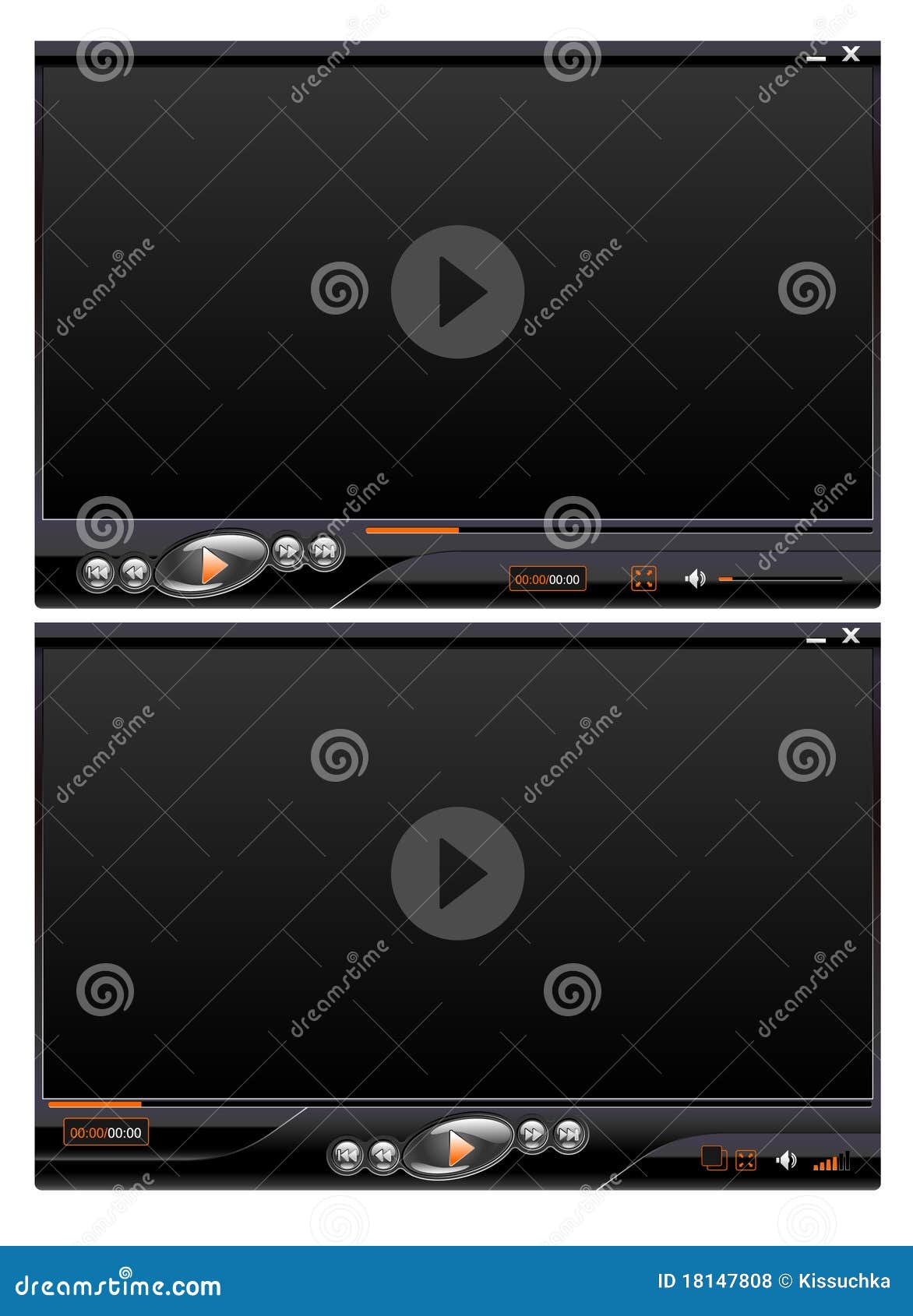 Media player interface stock vector. Illustration of collection - 18147808