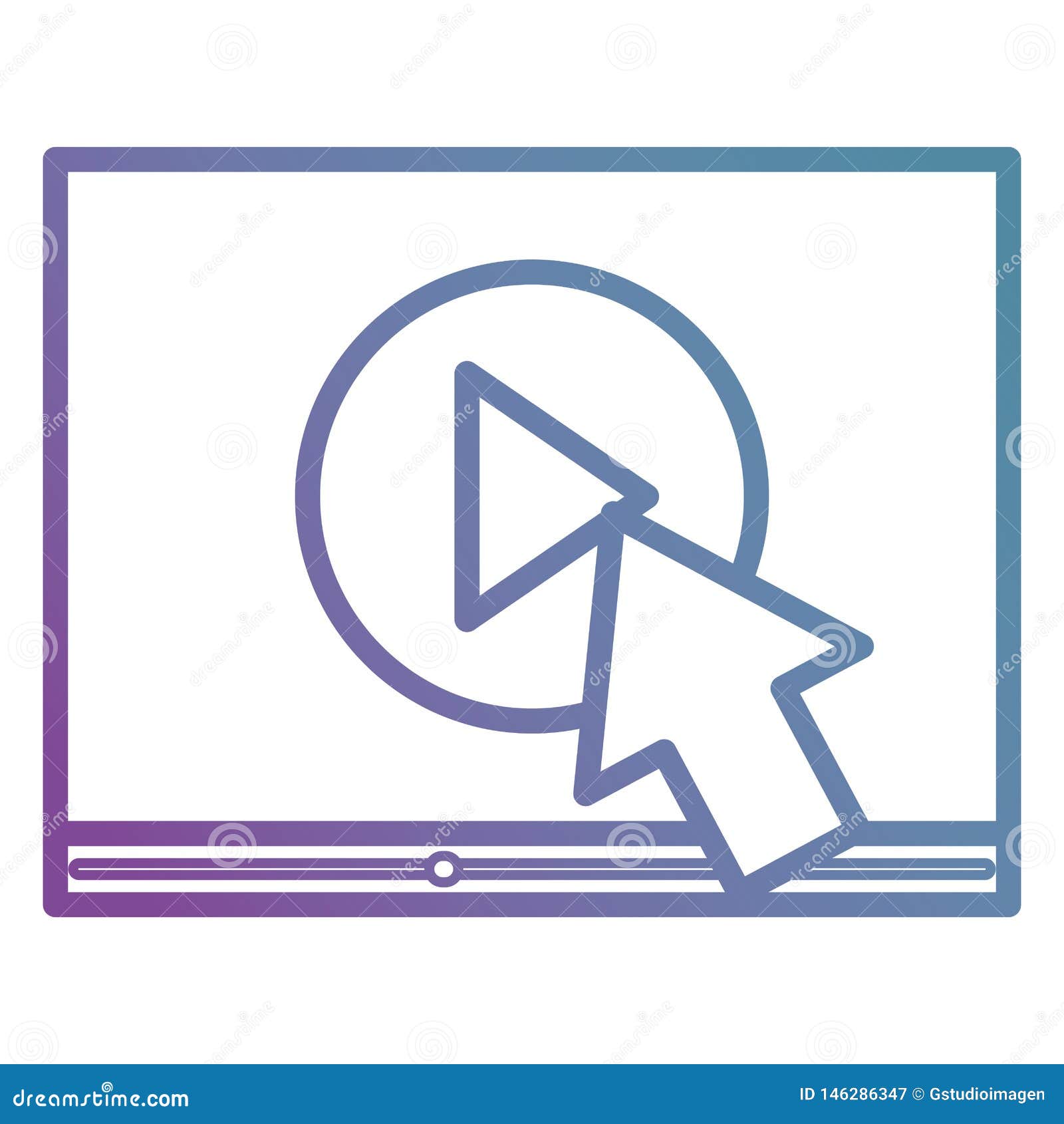 Media Player Interface with Cursor Stock Illustration - Illustration of ...