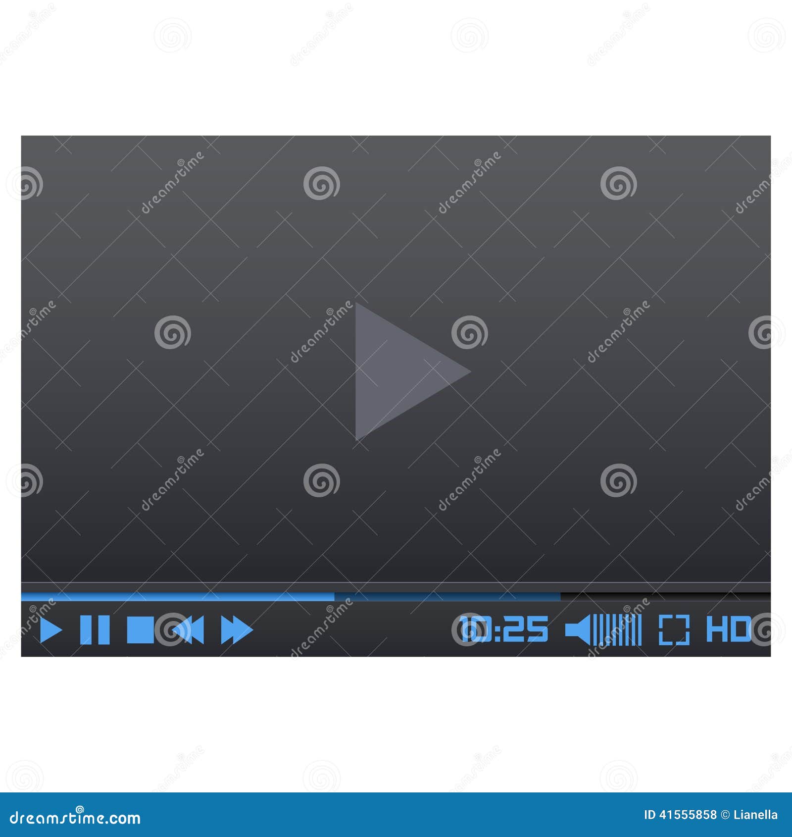 Media Player Interface stock vector. Illustration of screen - 41555858