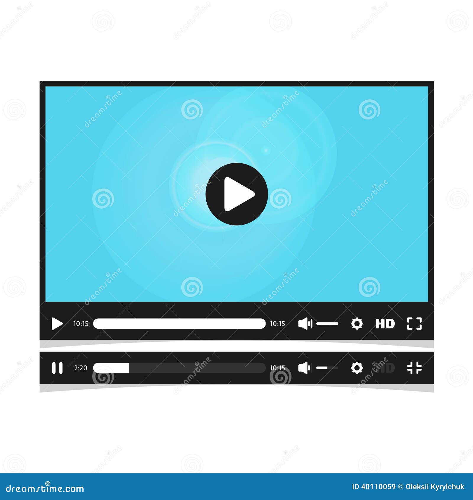 Media player interface. stock vector. Illustration of media - 40110059