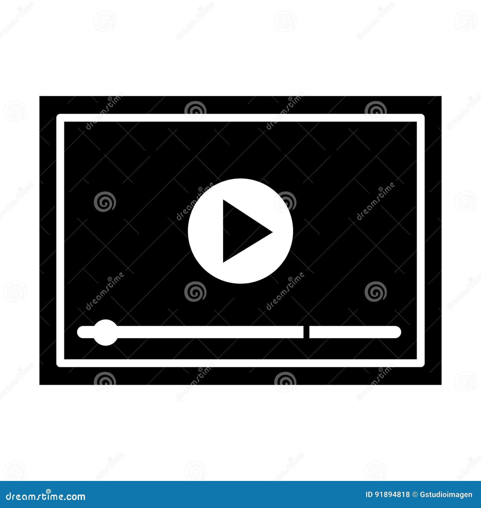 Media player isolated icon stock vector. Illustration of design - 91894818