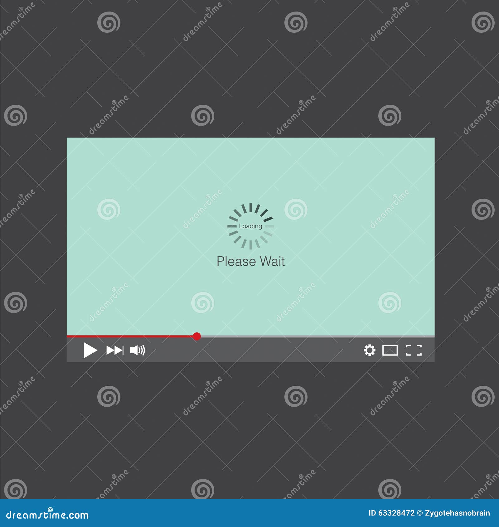 Media Player with Loading. stock vector. Illustration of play - 63328472