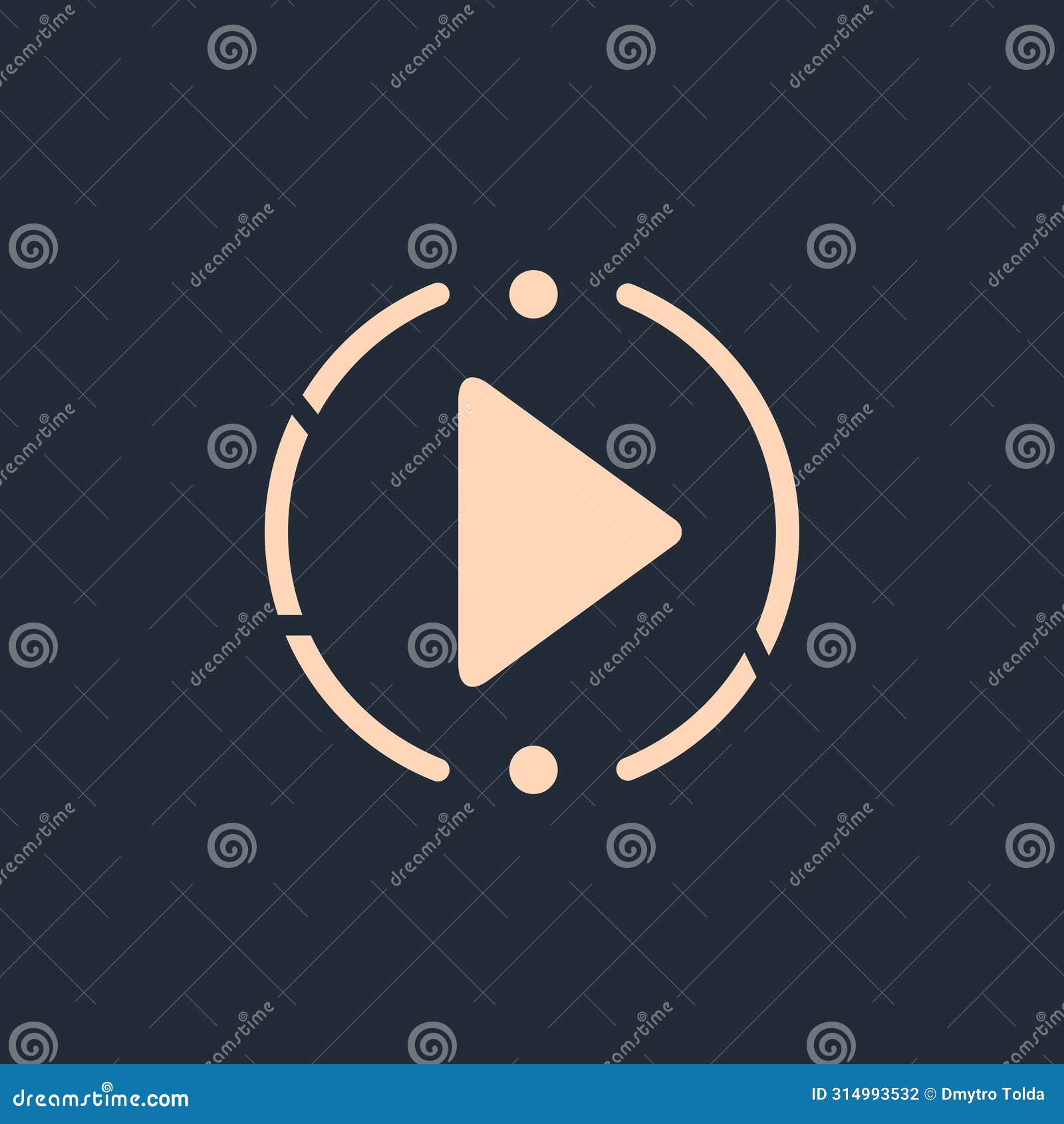 Media Player, Play Button Flat Logo Icon Stock Vector - Illustration of ...