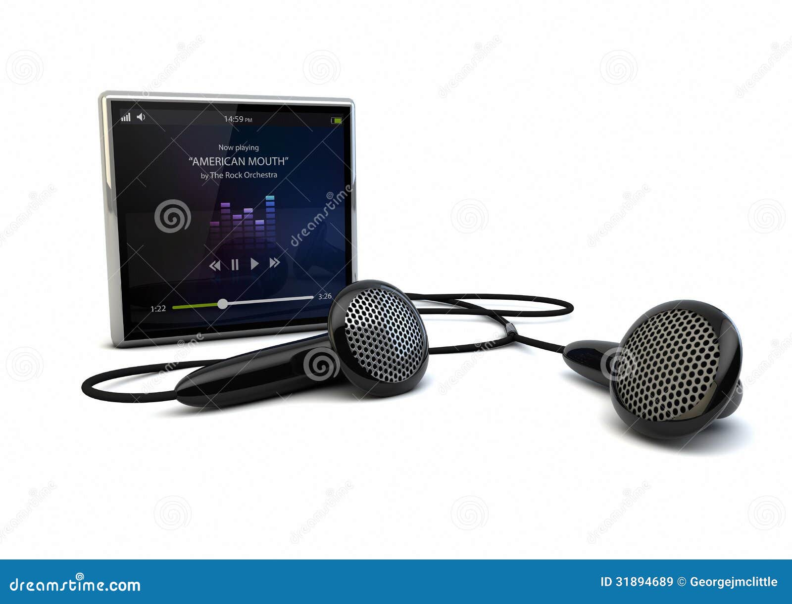 Media player stock image. Image of music, earphones, technology - 31894689