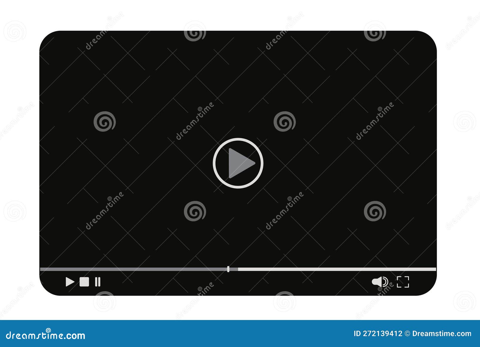 Media Player Screen. Music Player Mockup. Computer Interface. Vector ...